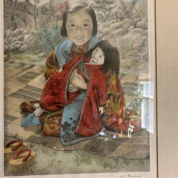 Handmade | Art | Wood Block Etching Little Mother By Willy Seiler Japan ...